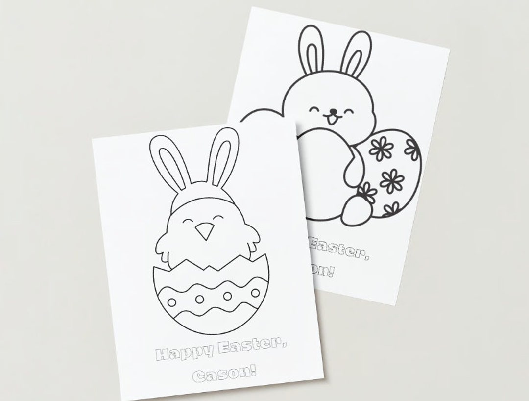 Custom Easter Coloring Pages - Etsy