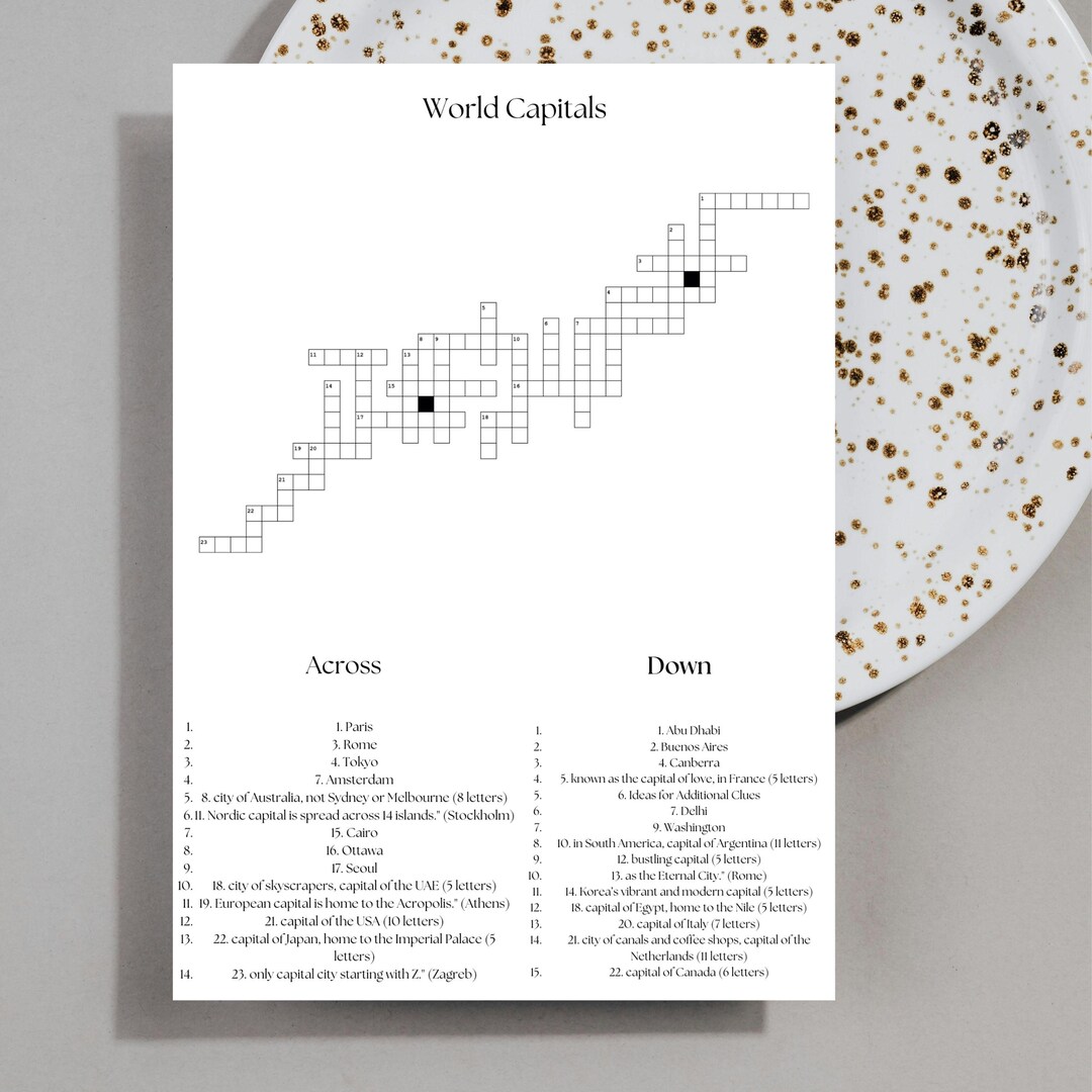 Sip and Solve Puzzle Game, Daily Mini Crossword Printable, Fun ...