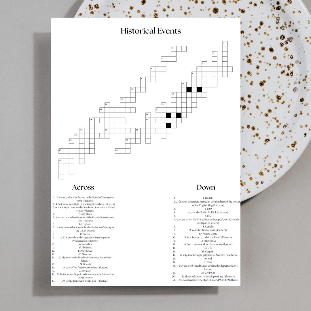 Crossword Puzzle Art Game, Canva Editable Crossword Printable, Sip and ...