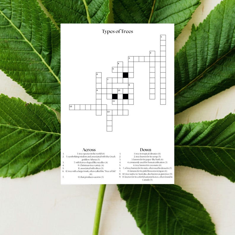 Tree With Shiny Leaves Crossword