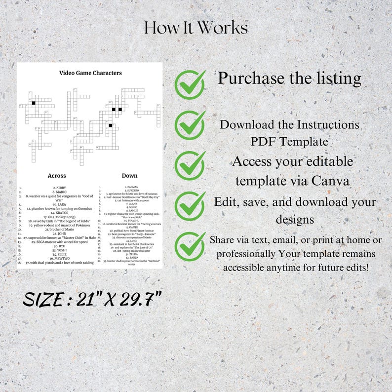 Daily Crossword Game Printable, Daily Mini Crossword Printable, Fun ...