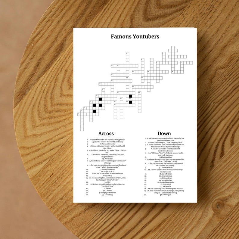 Name Puzzle Game Printable, Daily Mini Crossword Printable, Fun ...