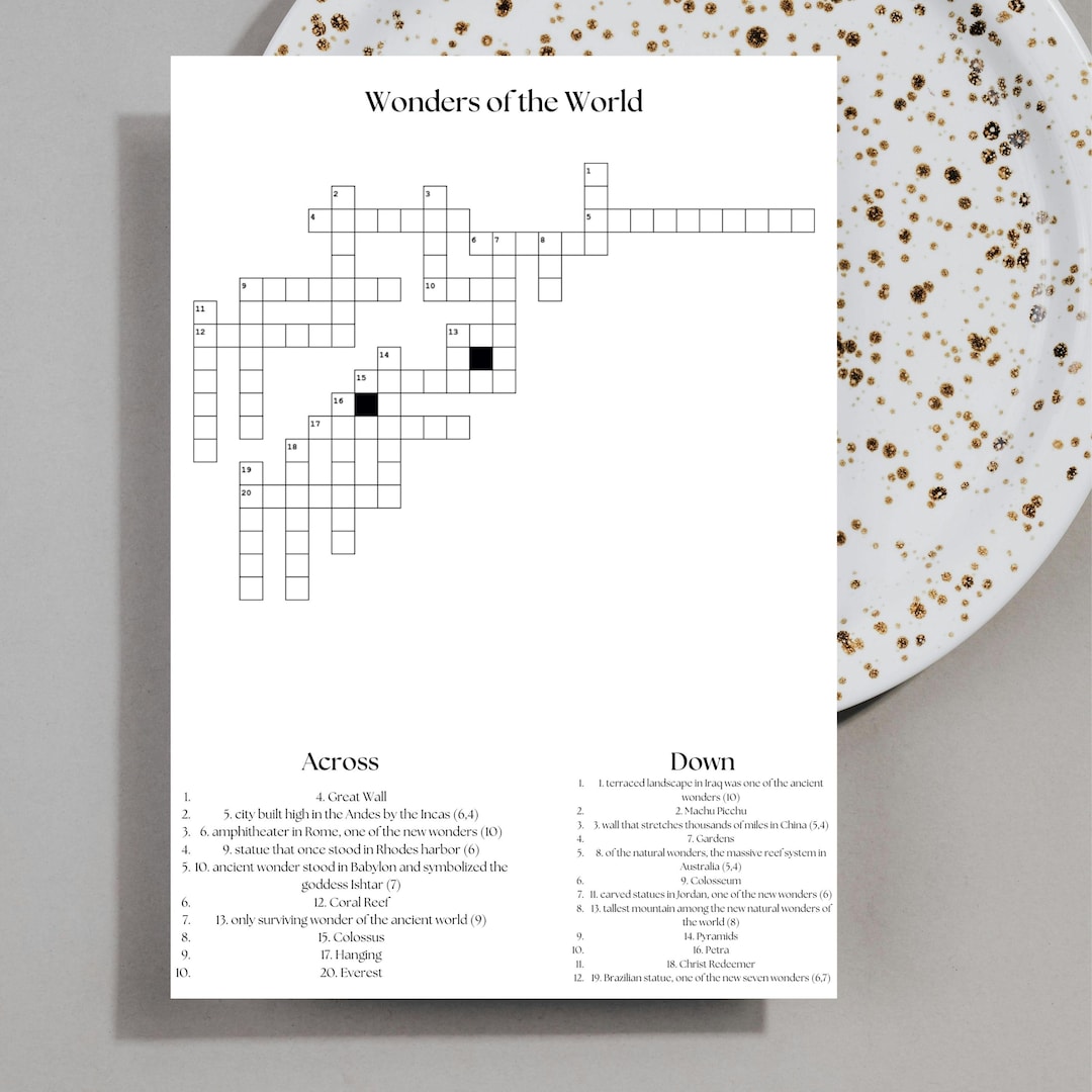 Custom Crossword Puzzle Game, Puzzle for Adults Printable, 5x7 Family ...