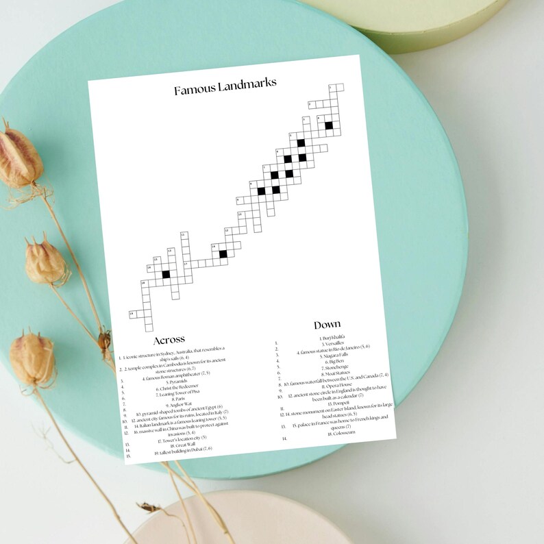 Crossword Template Puzzle Game Printable, 5x7 Family Puzzle Printable ...