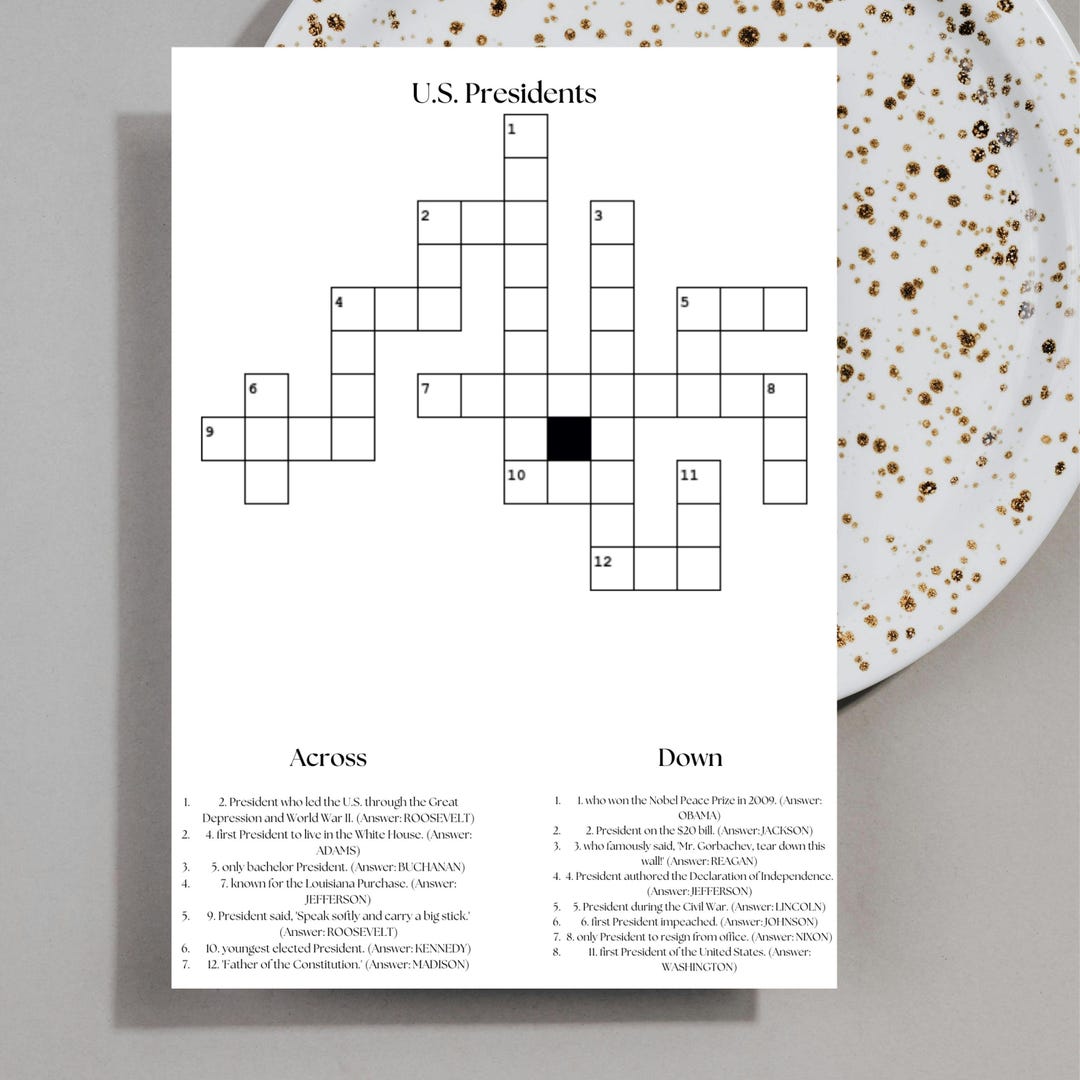 Crossword Puzzles Game Printable, Crossword Lover Gift Printable, Sip ...