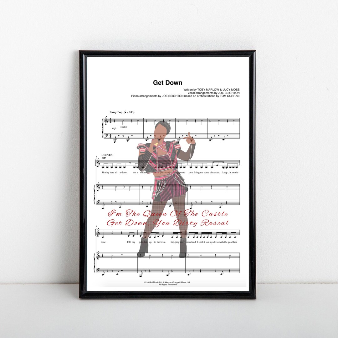 SIX THE MUSICAL Get Down Sheet Music Musical Print, Digital Download ...