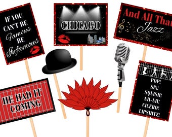 WICKED Stickers Photo Booth Props Poster Wall Art / Instant Download ...