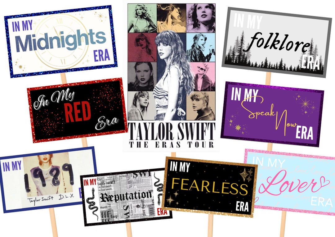 TAYLOR SWIFT Eras Tour Stickers Photo Booth Props With Song Lyrics ...