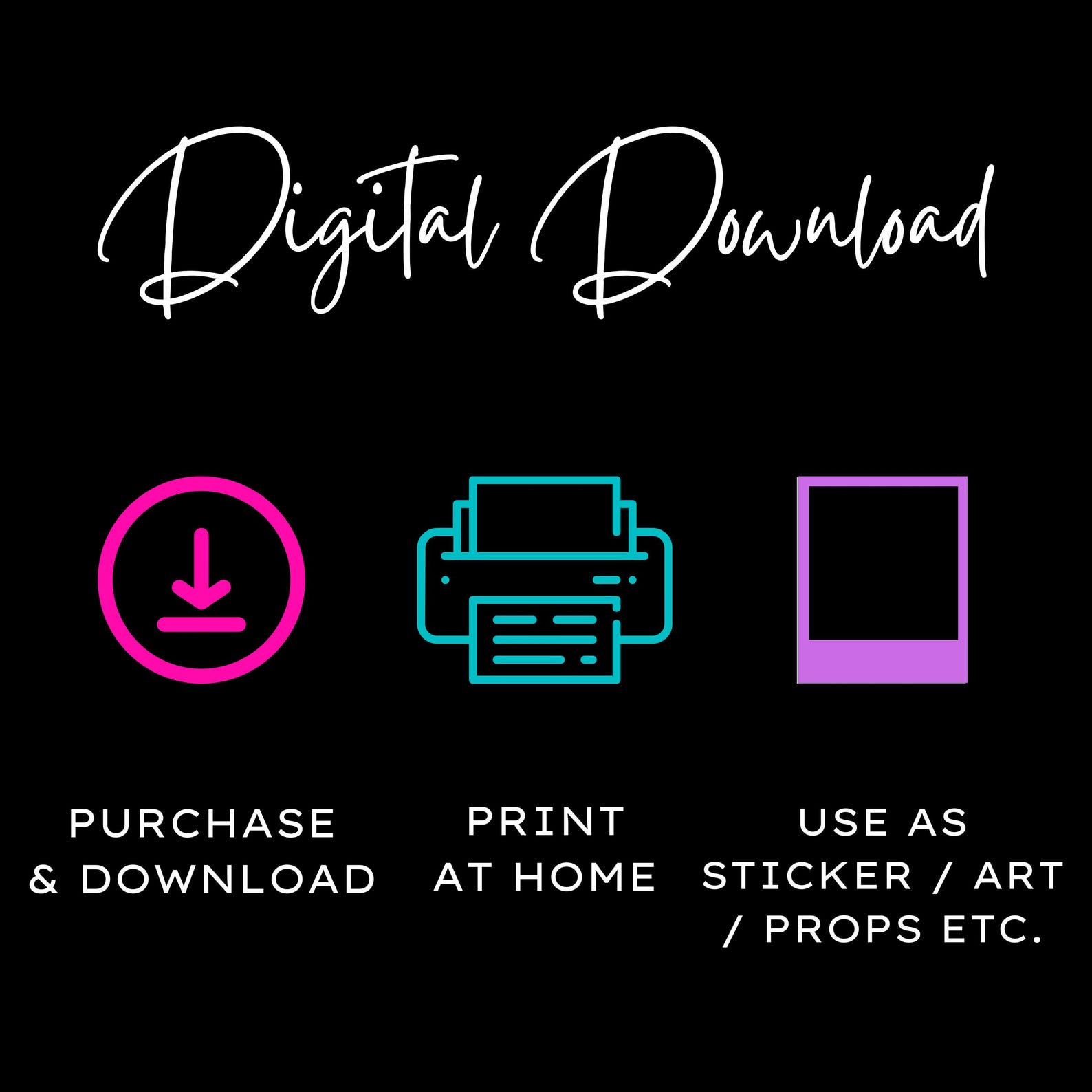 WICKED Stickers Photo Booth Props Poster Wall Art / Instant Download ...