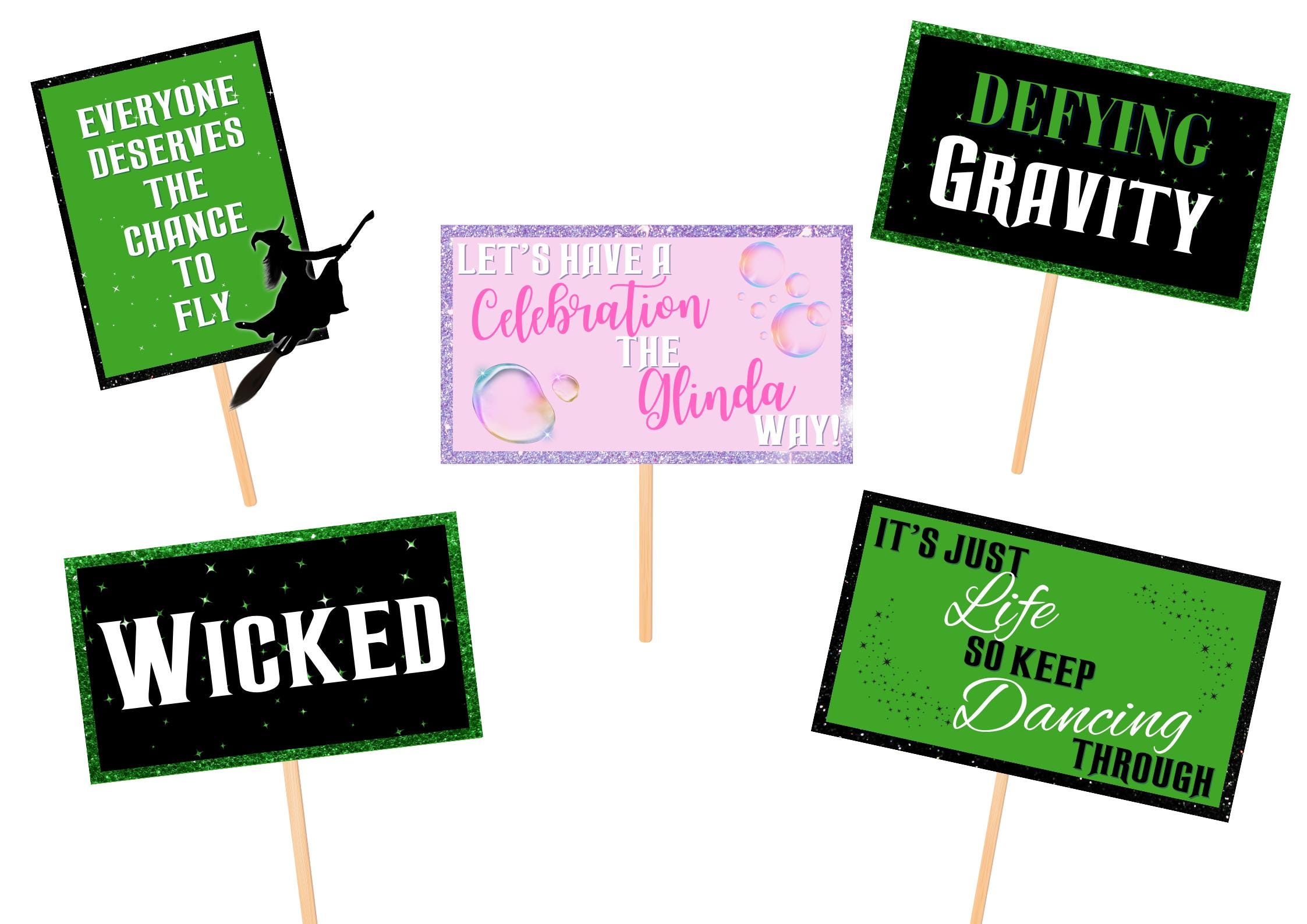 WICKED Stickers Photo Booth Props Poster Wall Art / Instant Download ...