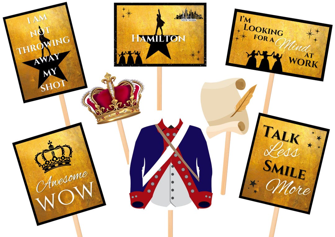 HAMILTON Photo Booth Props Stickers Poster Wall Art / Instant Download ...