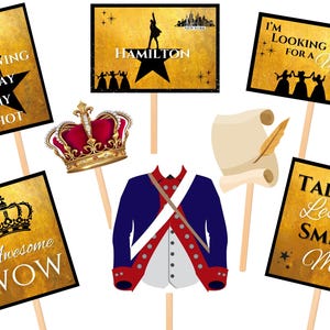 HAMILTON Photo Booth Props Stickers Poster Wall Art / Instant Download ...