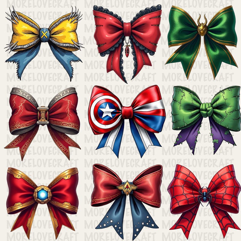 Superhero Bows Png - Etsy
