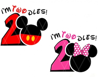 I'm Twodles Svg, I'm Twodles Baby Svg, Mouse Head Svg, Mouse Birthday ...