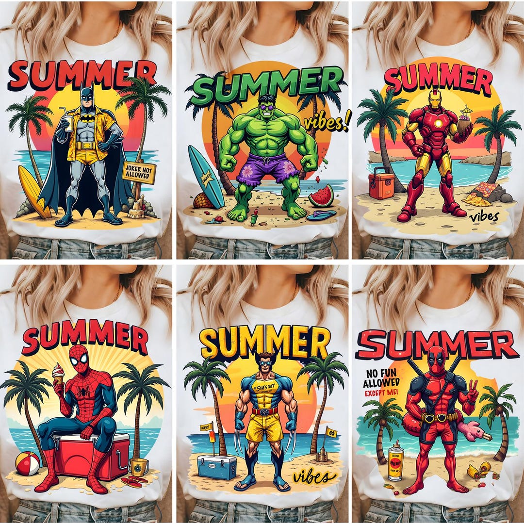 Superhero Summer Vibes PNG: Beach Shirt Design (digital Download) - Etsy