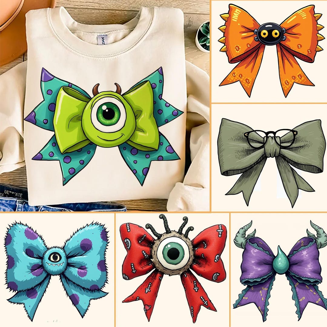 Coquette Monster Bows PNG Bundle: Family Trip Sublimation Design - Etsy