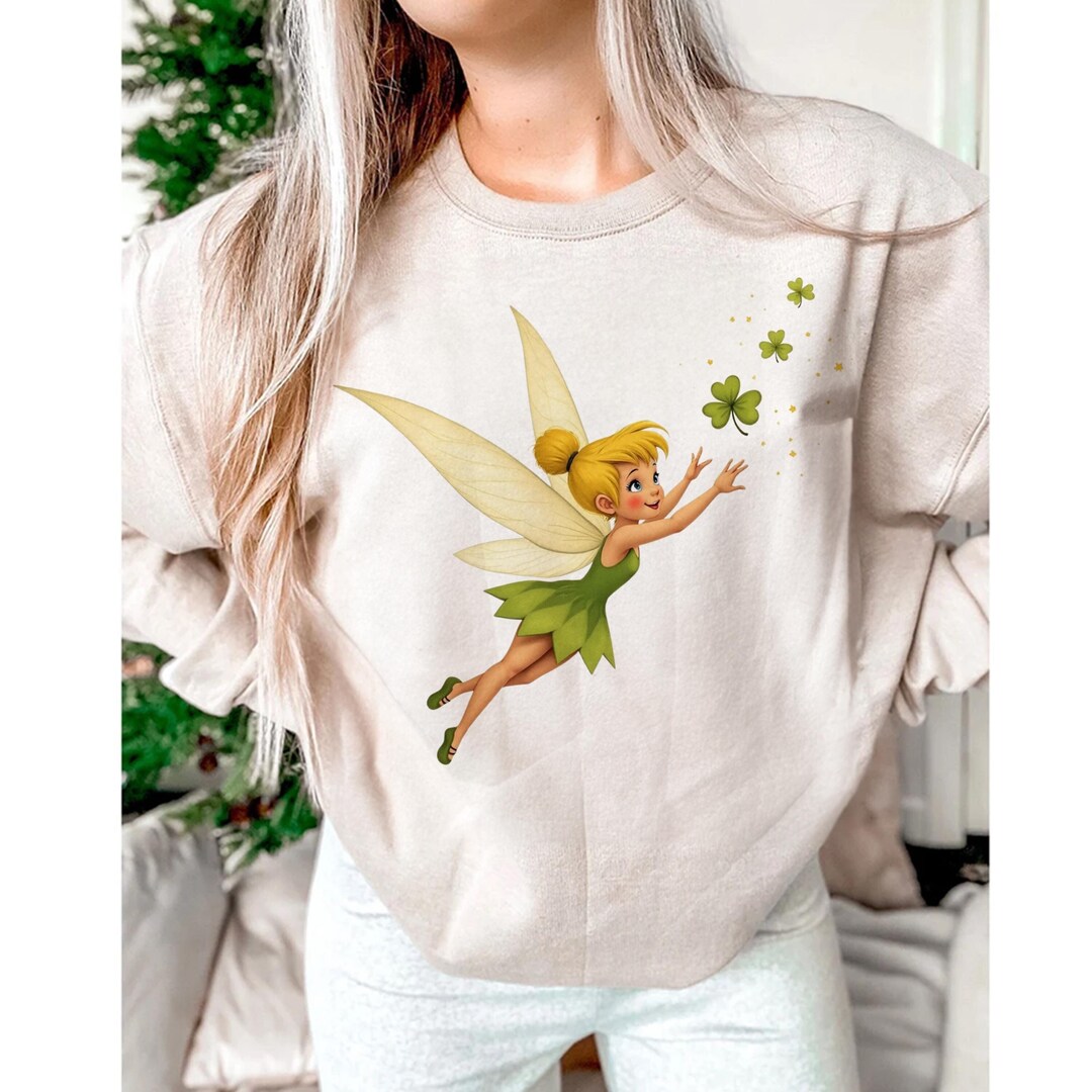 Retro Tinker Bell St Patricks Day Png, Four Leaf Clover St Patricks Day ...