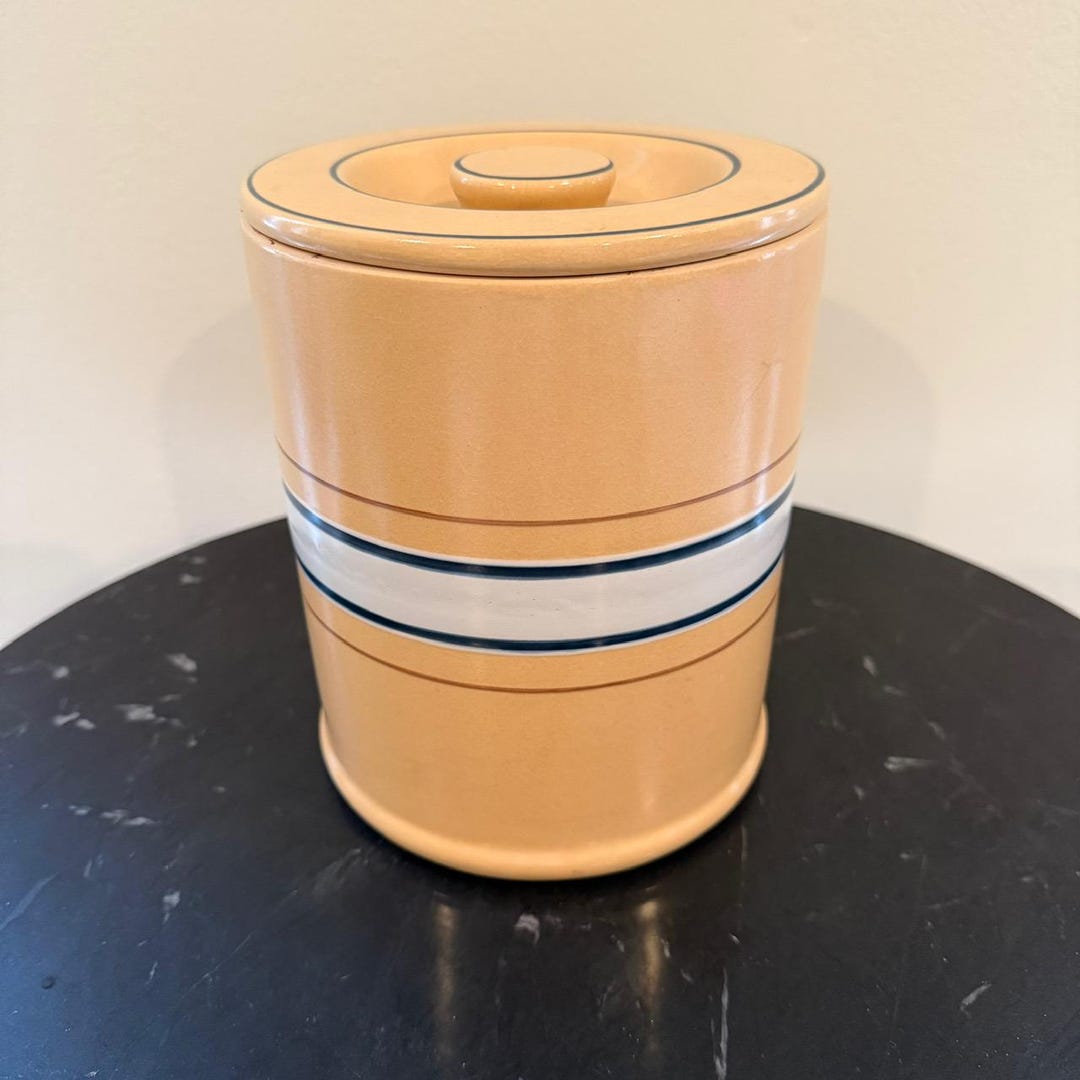 Vintage Molly Stone Yellow Ware Canister – Retro Farmhouse Kitchen ...