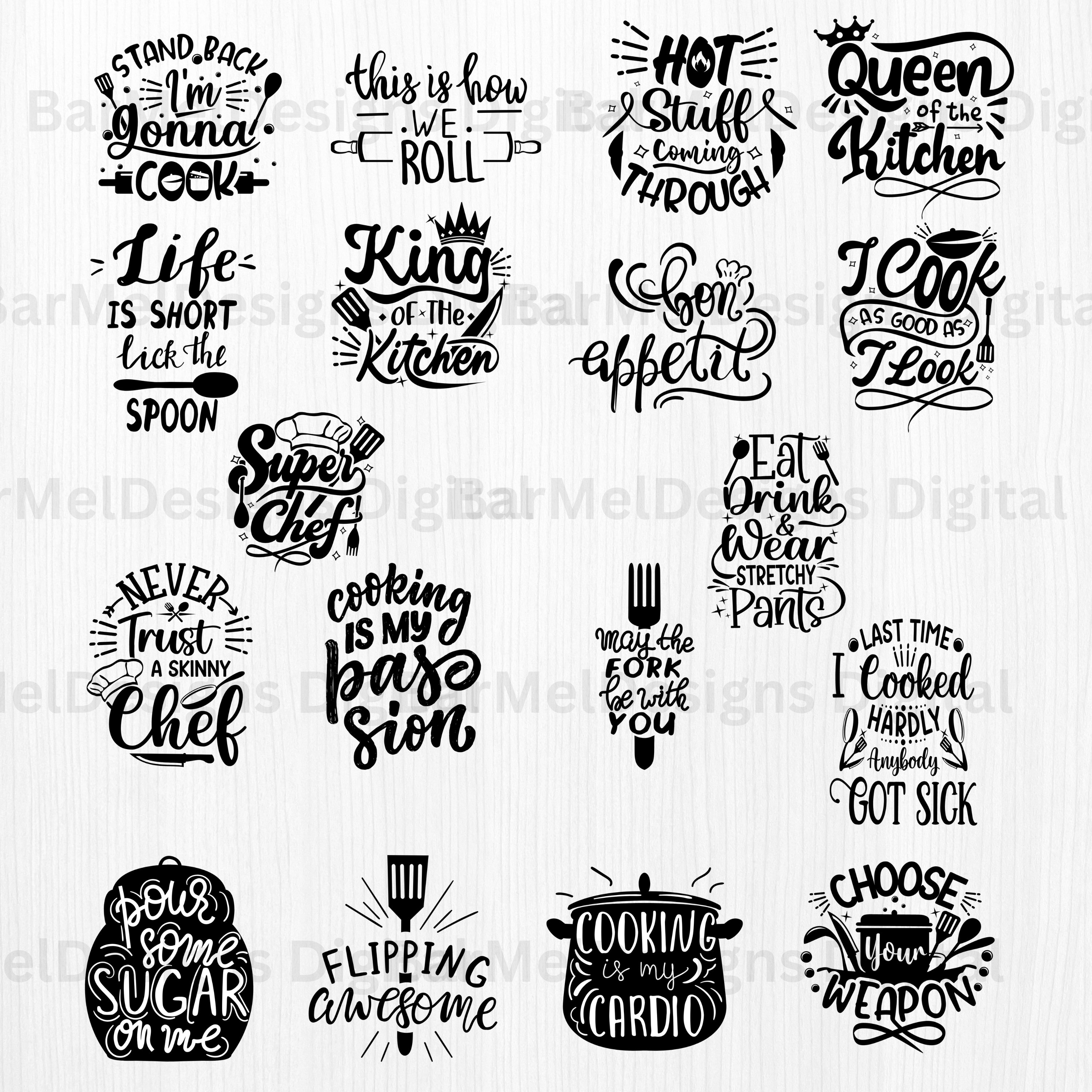 Kitchen Svg Bundle, Kitchen Cut File, Chef Svg, Baking Svg, Cooking Svg ...