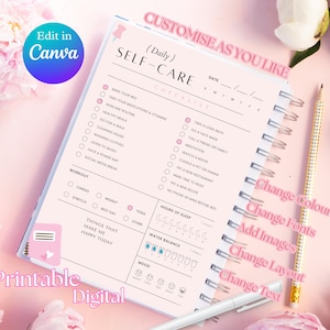 Daily Self Care Checklist, Self-care Plan, Daily Wellbeing Tracker ...