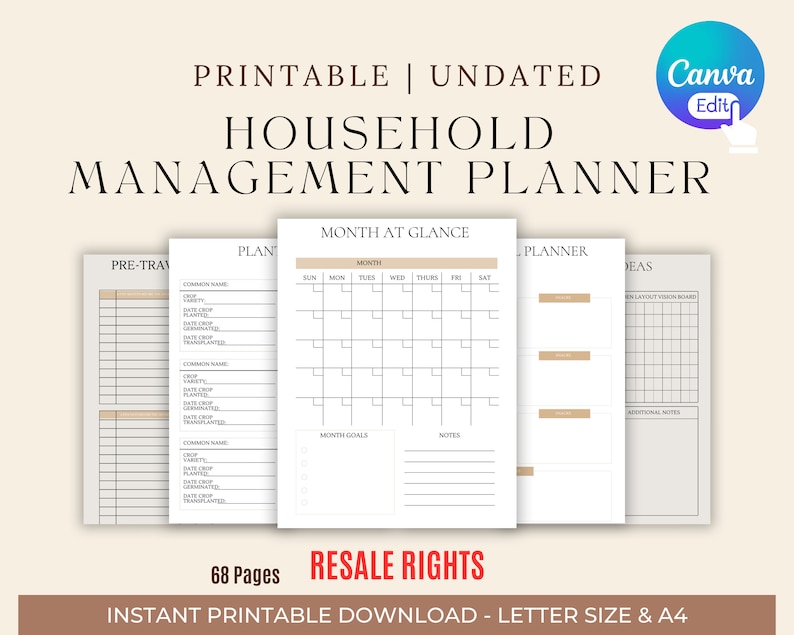 Household Planner | PLR | Master Resell Rights | Household Binder ...