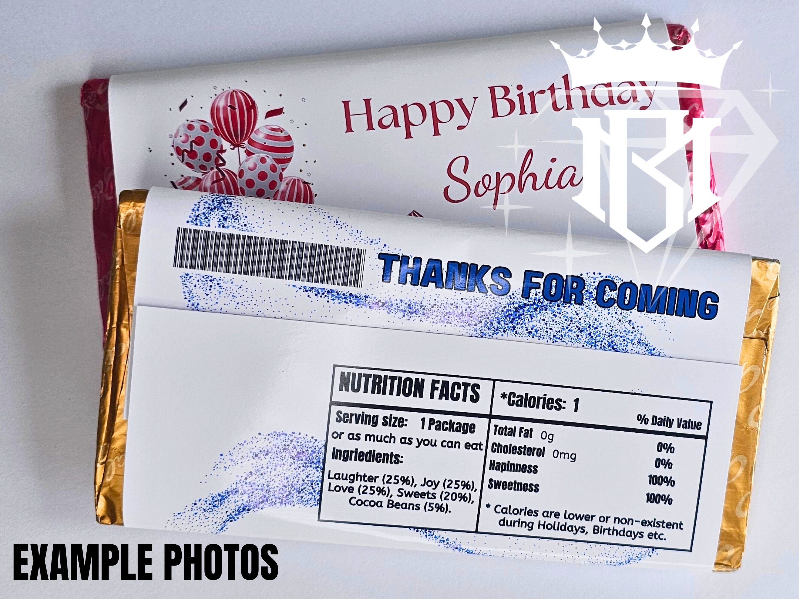 Chocolate Wrapper Template Nutritional Facts Label SVG PNG PDF Party ...