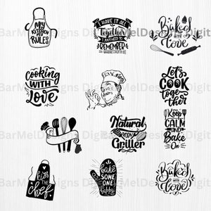 Kitchen Svg Bundle, Kitchen Cut File, Chef Svg, Baking Svg, Cooking Svg ...