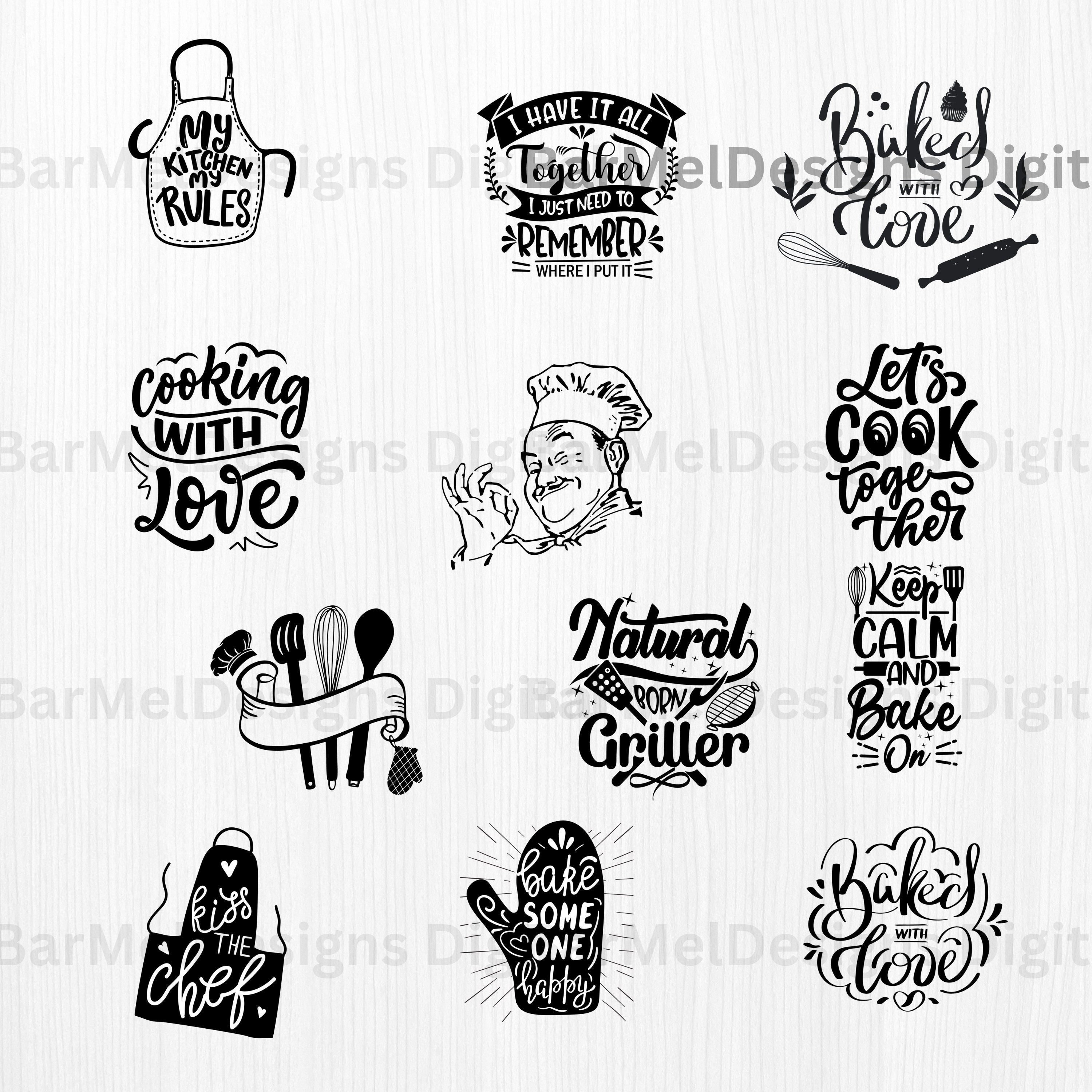 Kitchen Svg Bundle, Kitchen Cut File, Chef Svg, Baking Svg, Cooking Svg ...