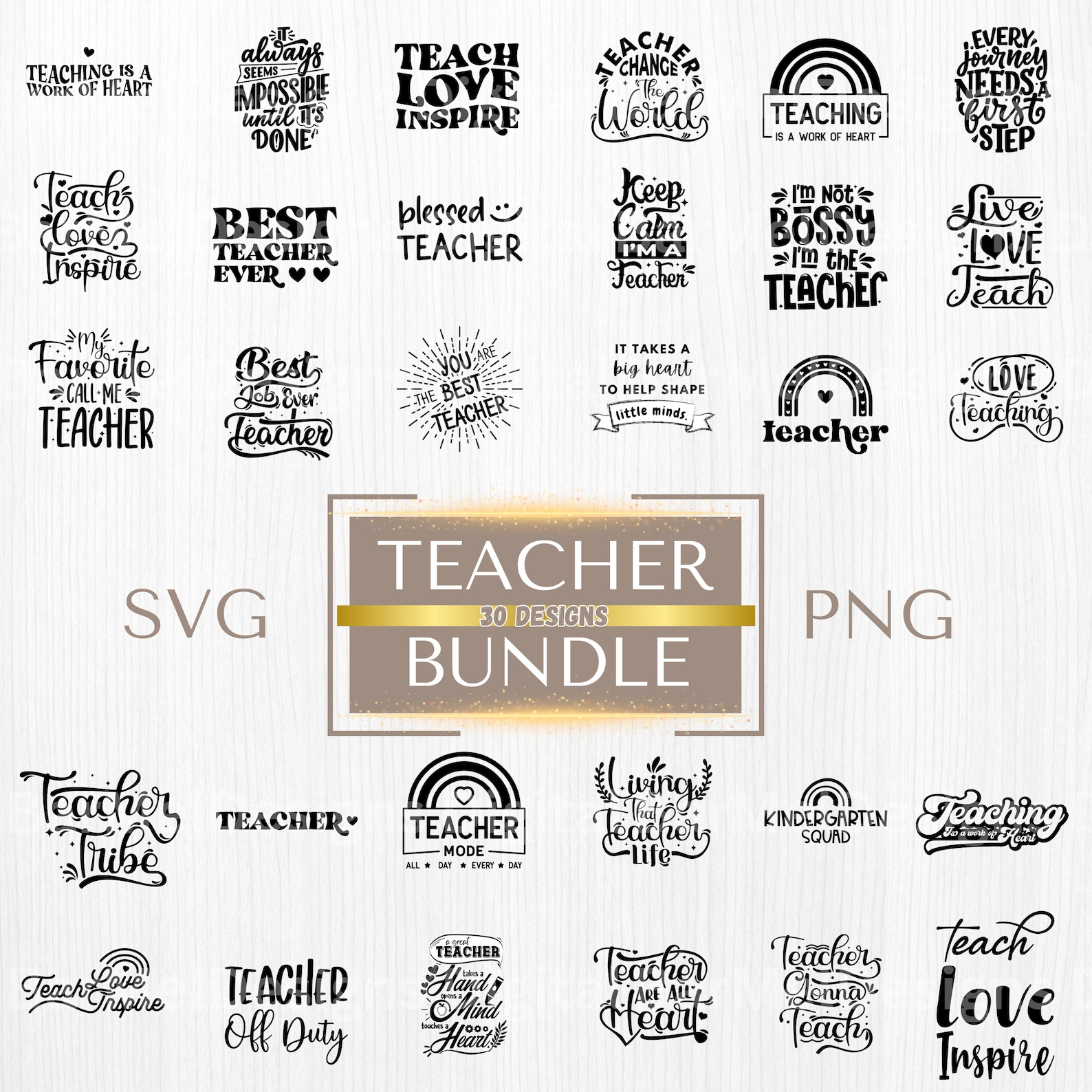 Teacher Svg Bundle, Teacher Quote Svg, School Svg, Teacher Life Svg ...