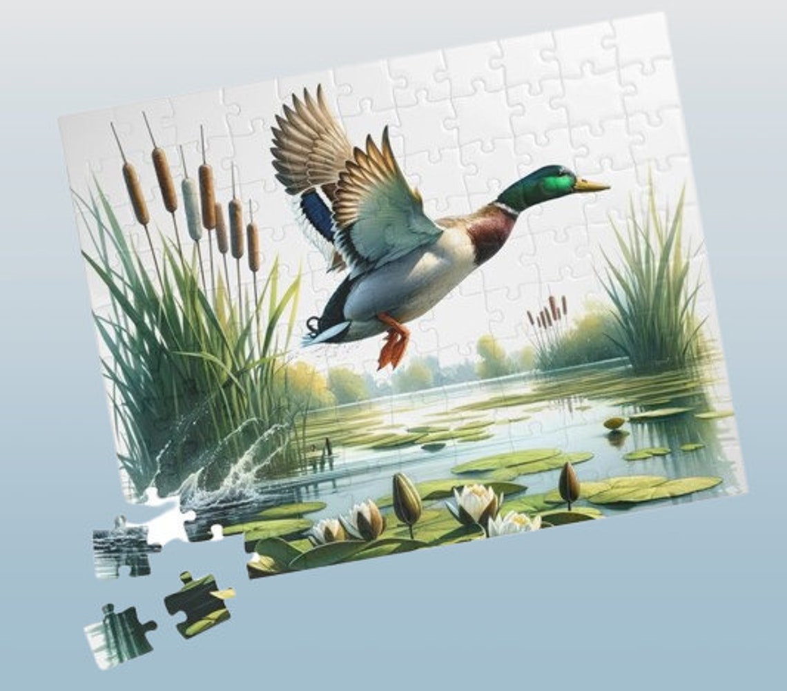 Mallard Duck Jigsaw Puzzle: Realistic Wildlife Scene - Etsy