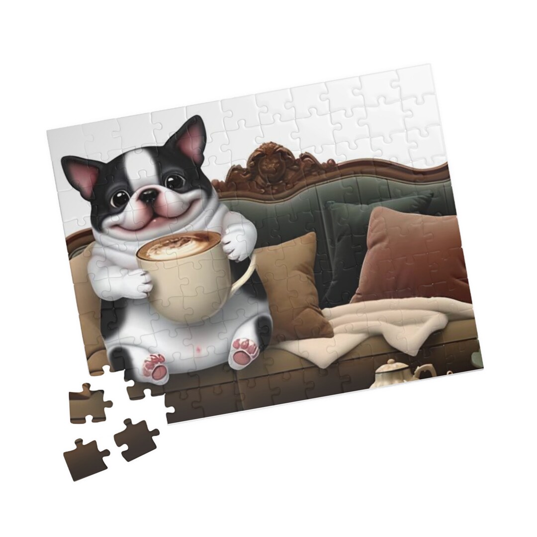 Cute Boston Terrier Puzzle 14”x11” for Kids and Adults Board Puzzle ...