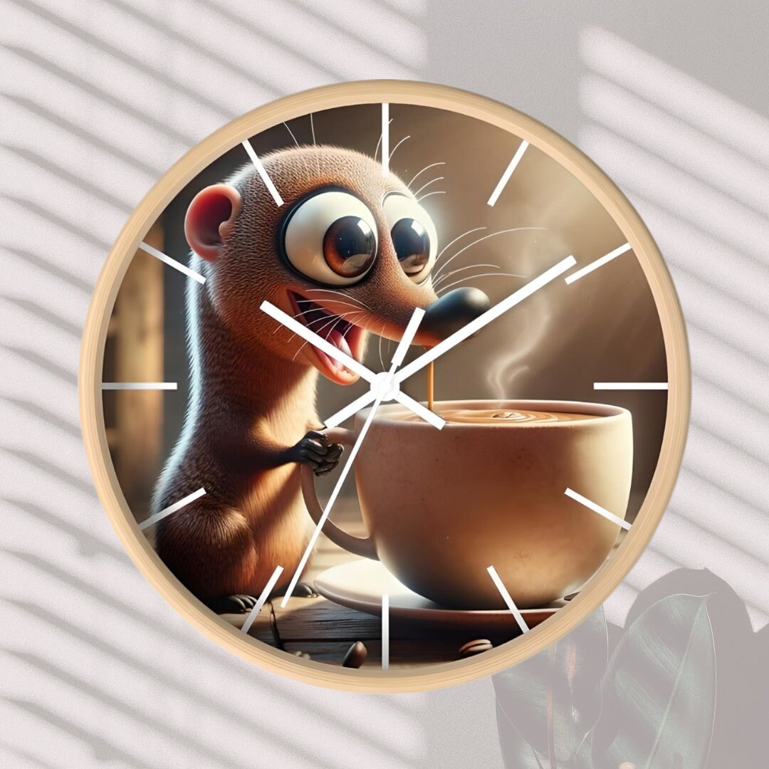 Custom Mongoose Wall Clock, Cute Mongoose Clock, Funny Animal Wall ...