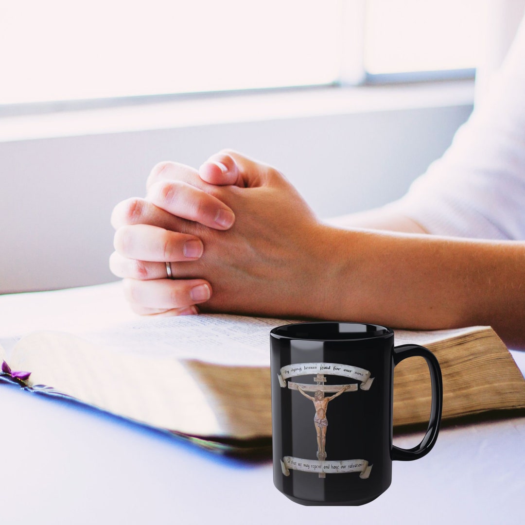 Christian Cross Mug, Running to God Mug Cross, Jesus Bible Verse Gift ...
