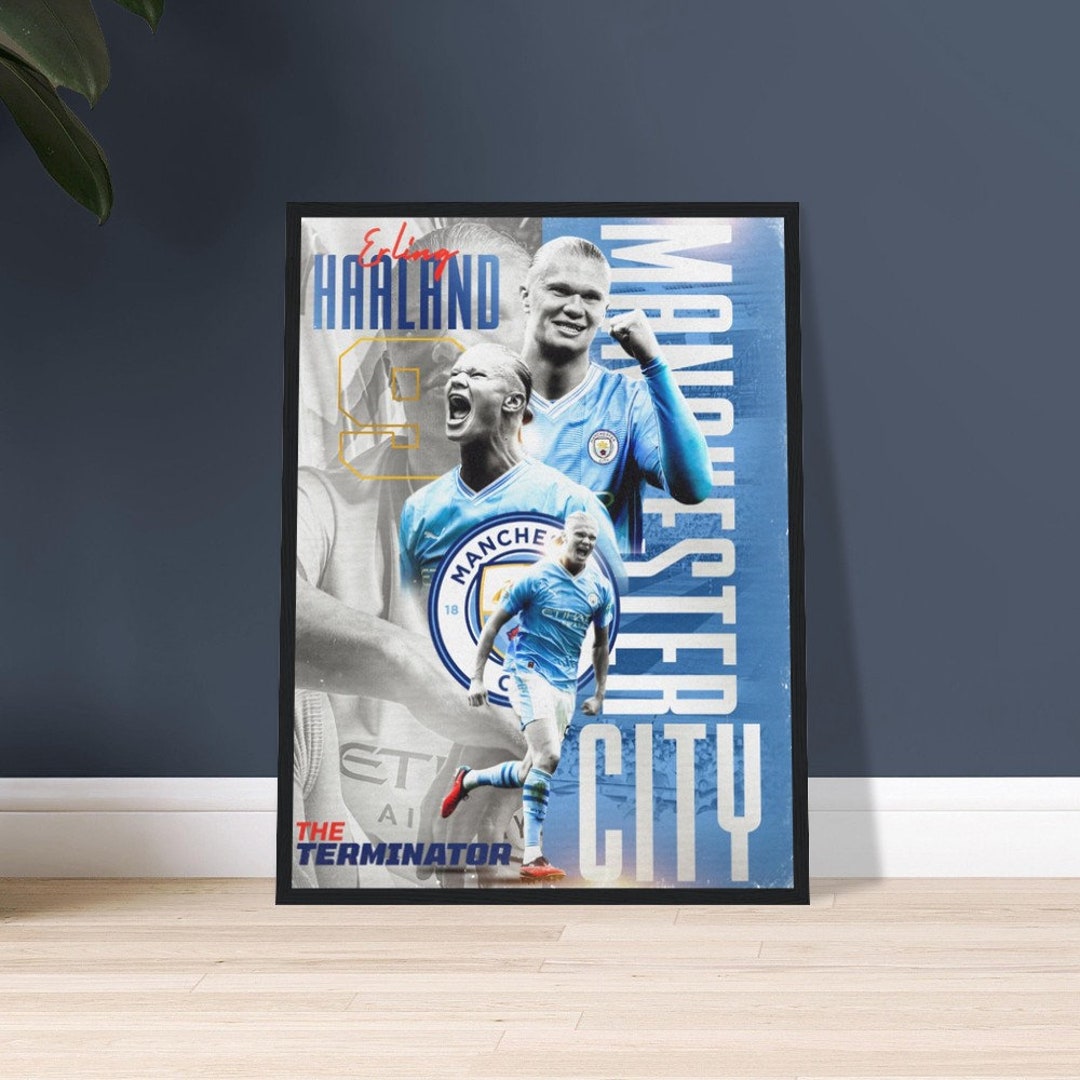 Premium Erling Haaland Wooden Framed Poster - Etsy