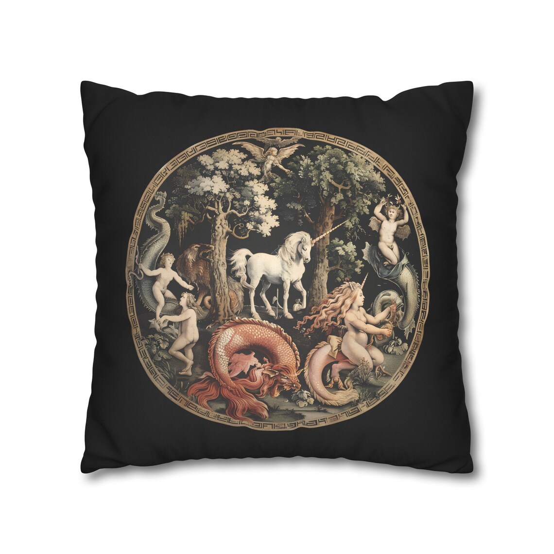 Decorative Mythological Cushion Cover With Fantastic Creatures ...