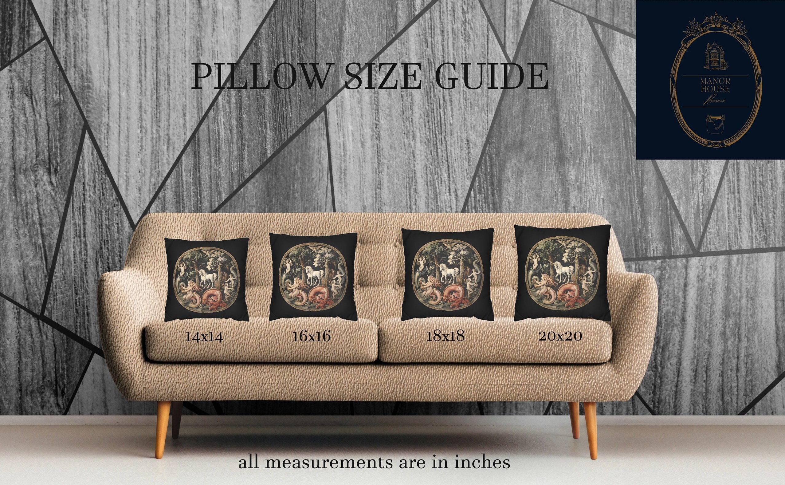 Decorative Mythological Cushion Cover With Fantastic Creatures ...