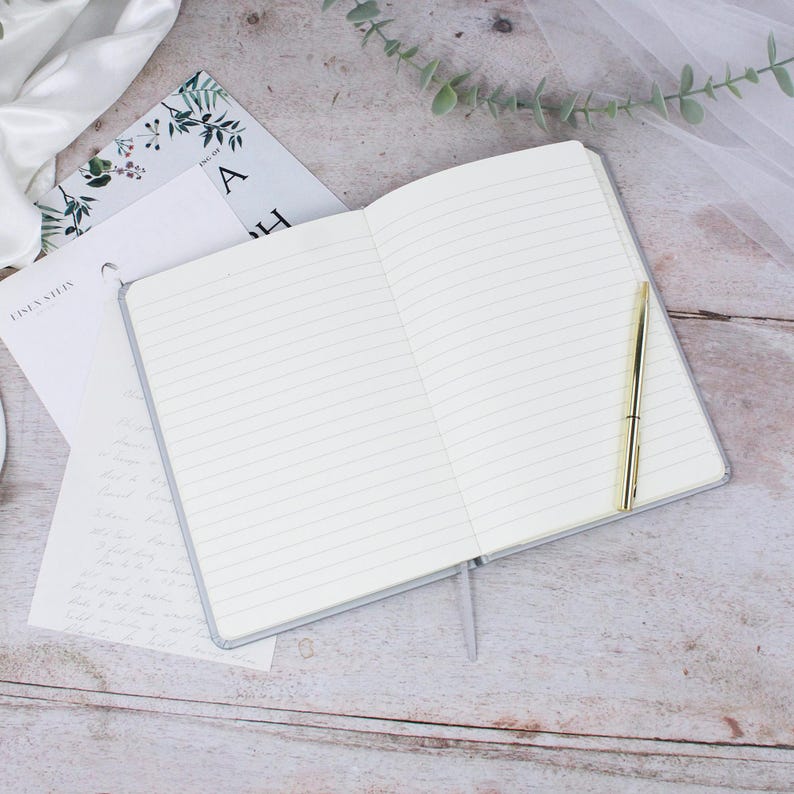 Wedding Notes Planner, Personalised A5 Lined Notebook, Couples Names ...