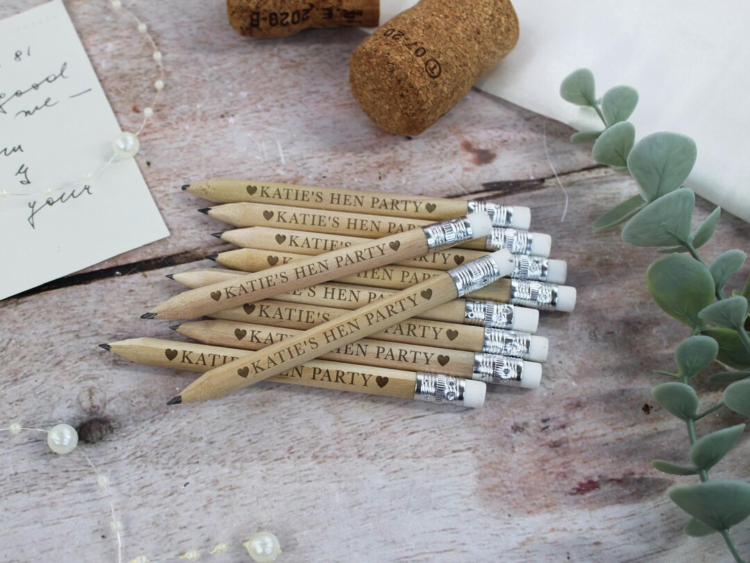 Personalised Hen Party Pencils, Personalised Engraved Favors Pencils ...