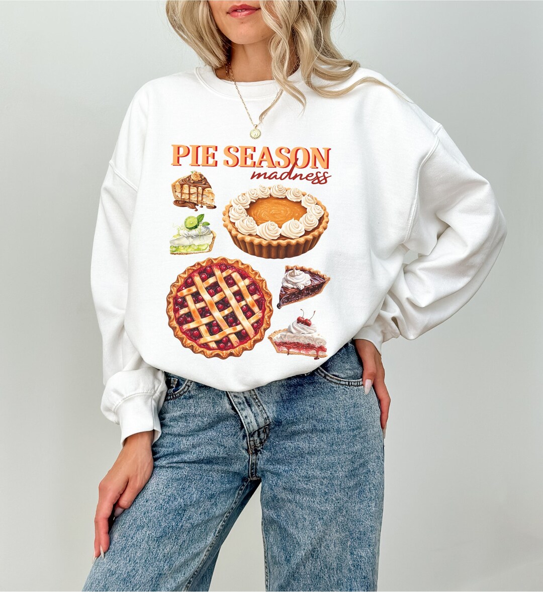 Pie Season Madness, Hallothanksmas Oversized Vintage Sweatshirt ...