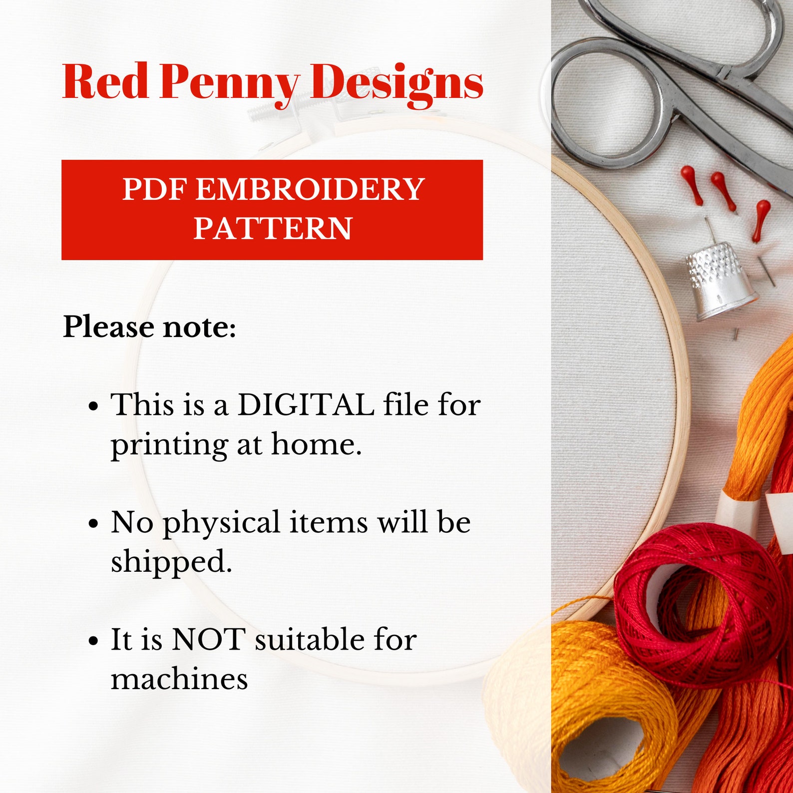 Pig Embroidery Design, DIY Hand Stitch Redwork Pattern PDF, Instant ...