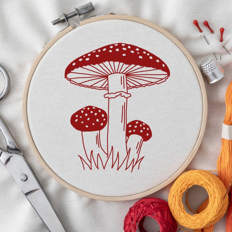 Mushroom Embroidery - Etsy