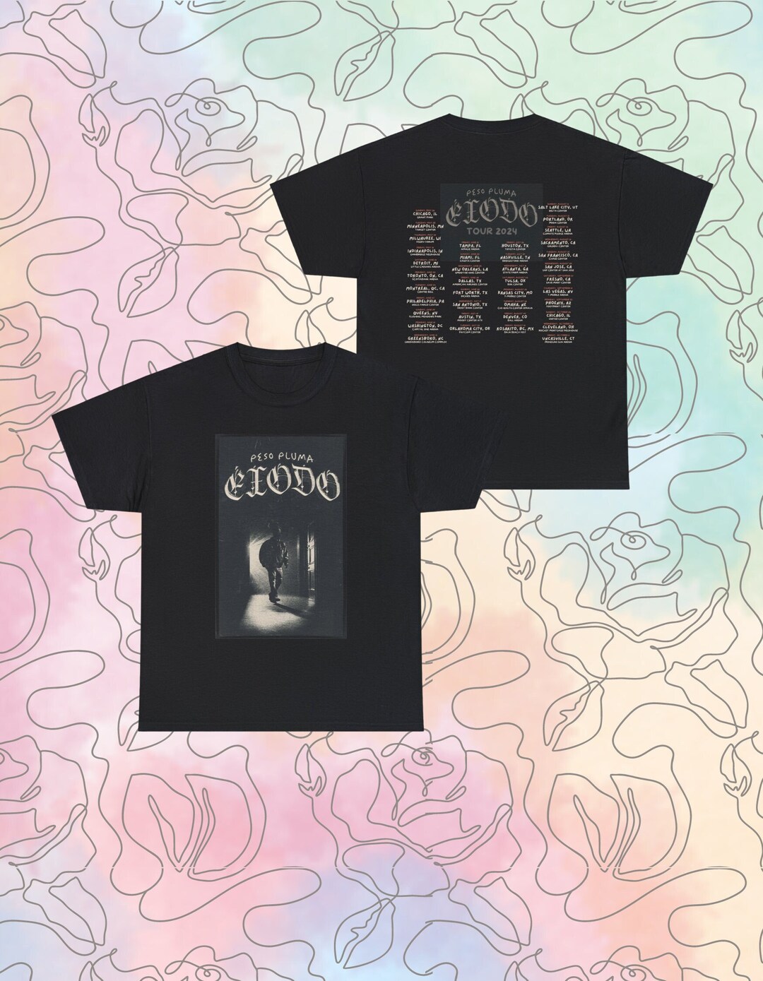 Peso Pluma Shirt Exodo Tour 2024 Fan Inspired Peso Pluma Tour Shirt ...