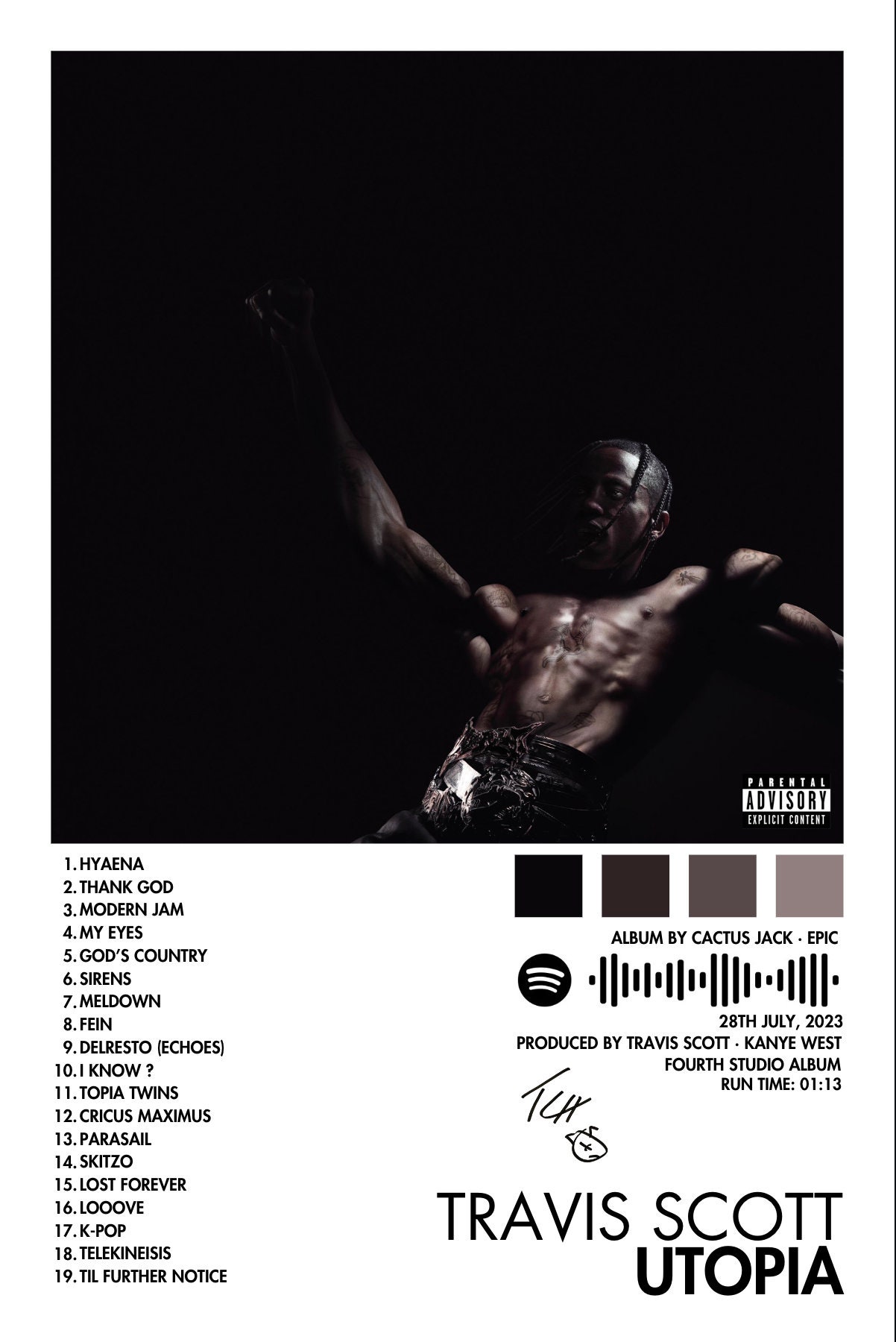 Travis Scott Utopia Album Poster Custom Poster Wall Print Room Decor - Etsy