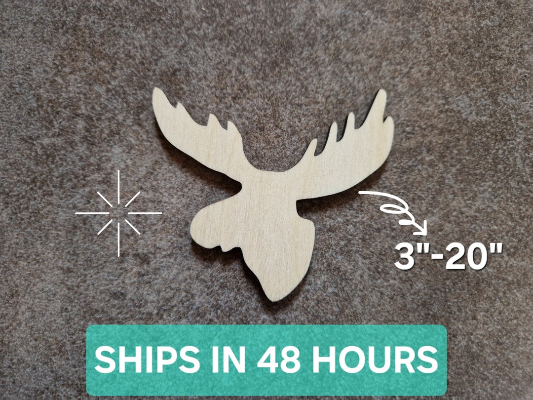 Moose Head Shape S025, Laser Cut From Baltic Birch Plywood - Etsy