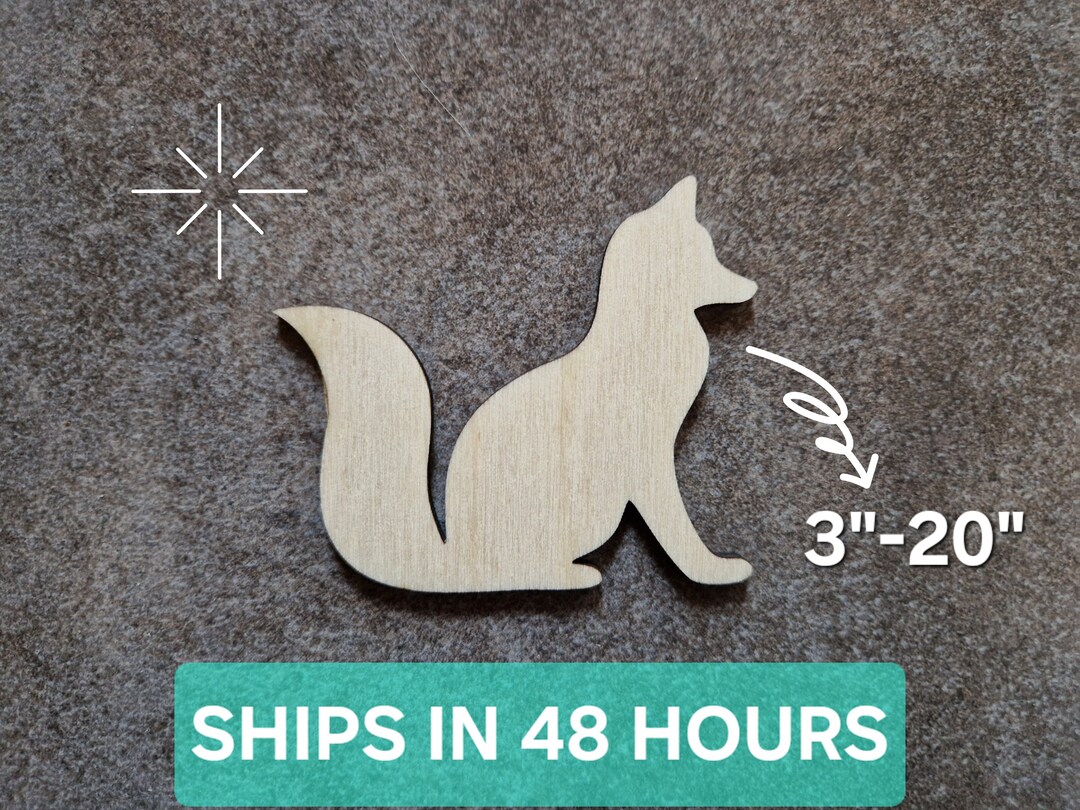 Sitting Fox Shape S031, Laser Cut From Baltic Birch Plywood - Etsy