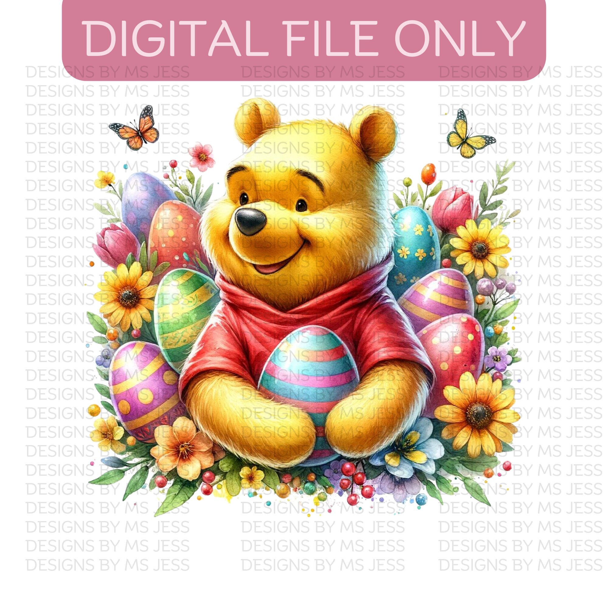 Winnie Pooh Easter Egg, Pooh Bear Wall Art, Winnie Pooh PNG, Winnie ...
