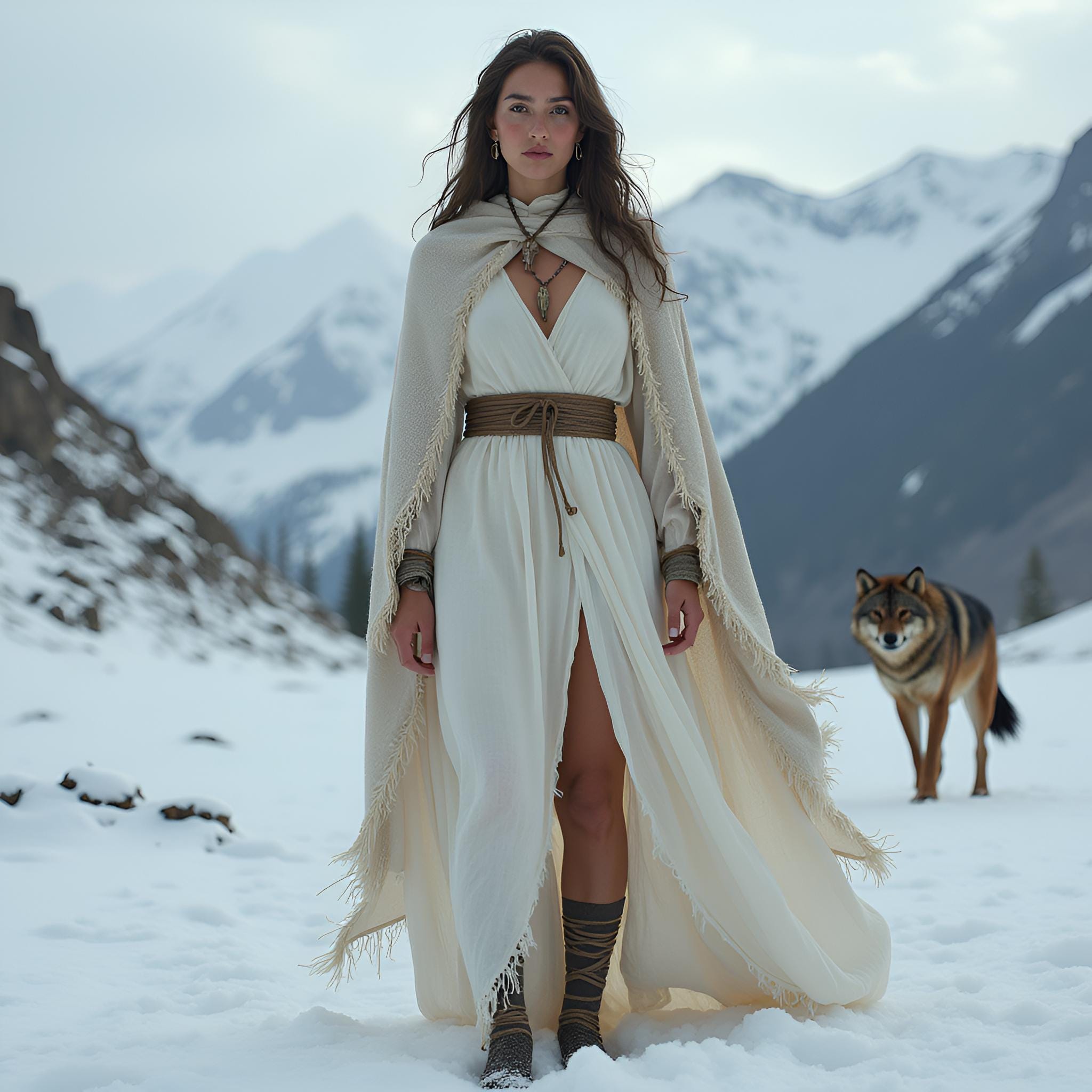 Medieval Nordic Goddess Dress | Handmade Viking Cloak Gown | Fantasy ...