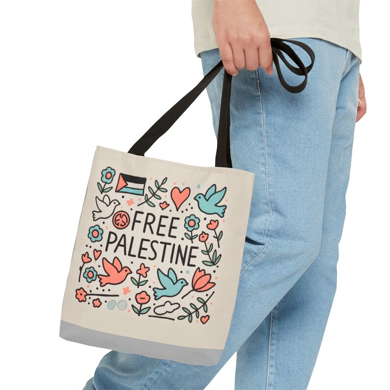 Free Palestine Tote Bag Graphic Printed Casual Handbag Political ...
