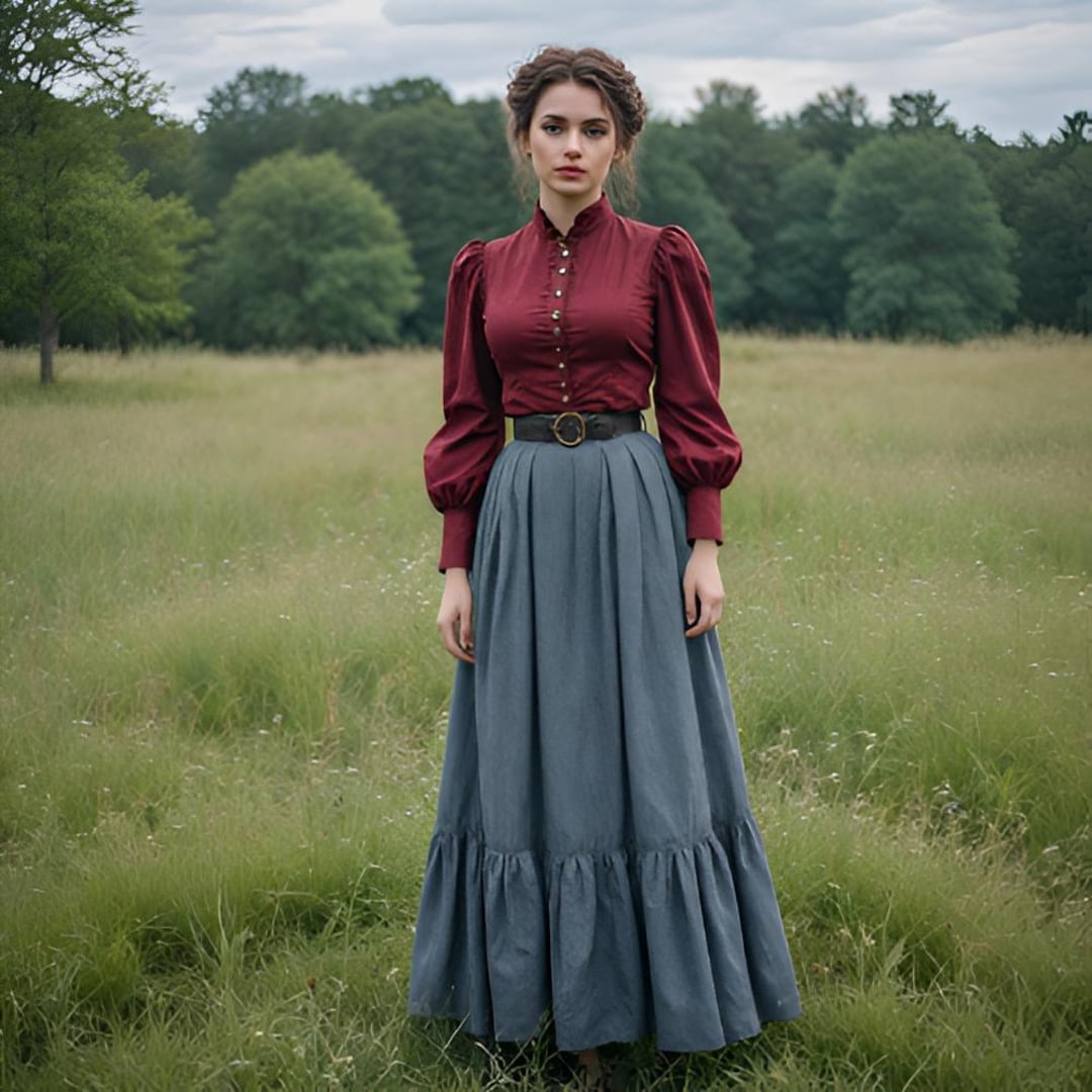 Victorian Style Blouse & Skirt | Renaissance Peasant Outfit | Vintage ...