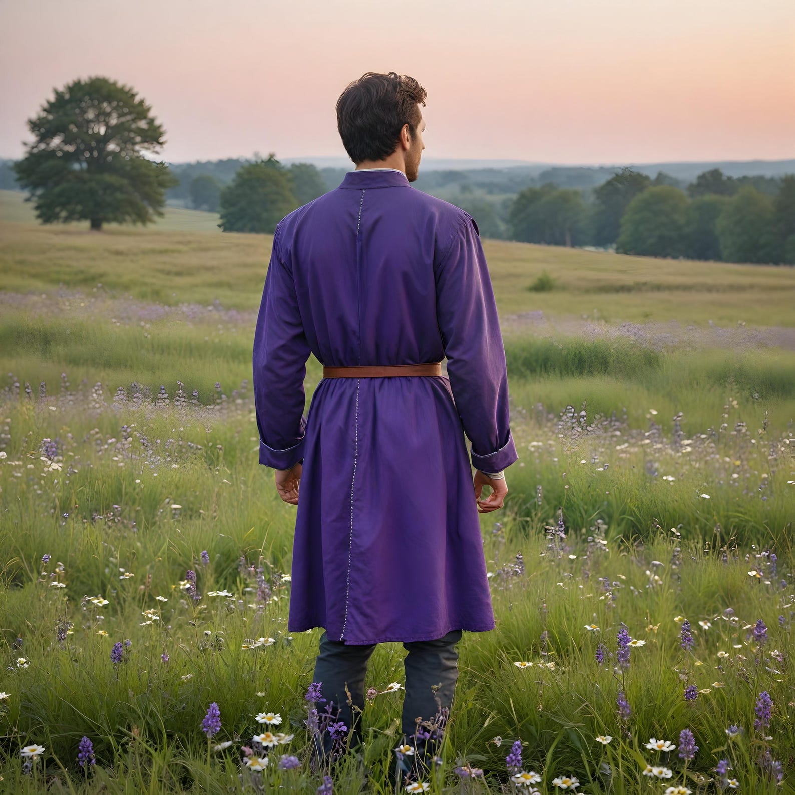 Purple Viking Tunic for Men | Medieval Renaissance Outfit | Historical ...